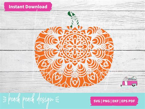 Pumpkin Mandala Svg Cut Files For Makers Commercial Use Etsy