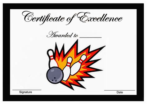 Bowling Award Certificate Template Free Download 2025 New Designs