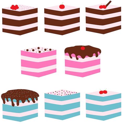 Premium Vector Set Of Cute Cake