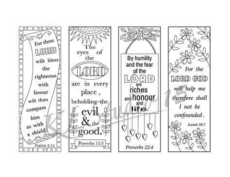 Bible Verse Coloring Bookmarks 5 Printable Scripture Set Instant