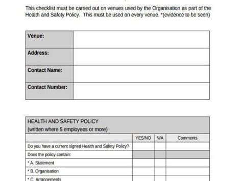 Health And Safety Review Template Sample Policy Review Forms 8 Free