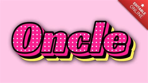 Oncle Vintage Retro Pop Art 3d Text Effect Generator