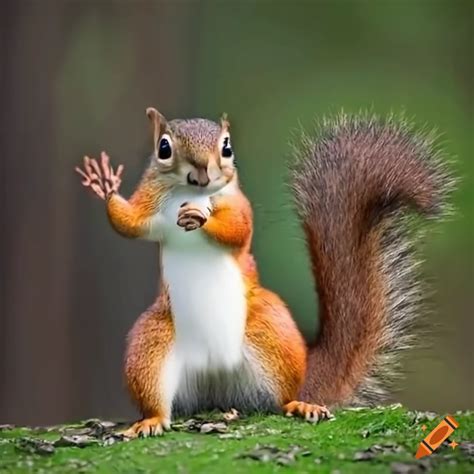 Squirrel Waving Goodbye