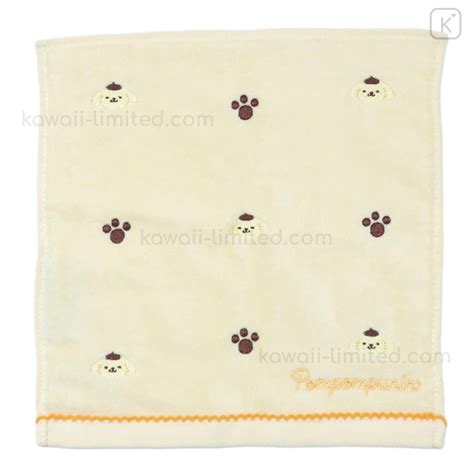 Japan Sanrio Mini Embroidered Towel Handkerchief Pompompurin Faces Kawaii Limited
