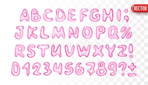 A Set Of Pink Fonts With A Realistic 3d Glass Liquid Effect Consisting