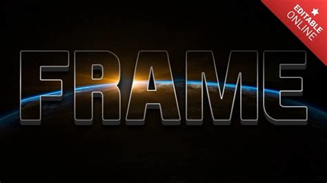 Frame Earth Text Effect Generator