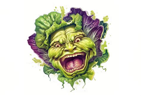 Cute Lettuce Color Splash Graphic By Poster Boutique · Creative Fabrica