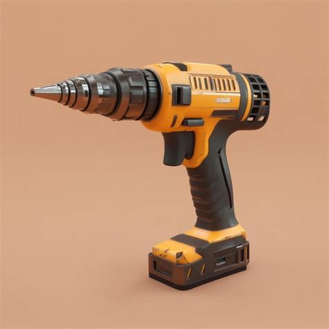 Futuristic Yellow And Black Cordless Drill Premium Ai Generated Image