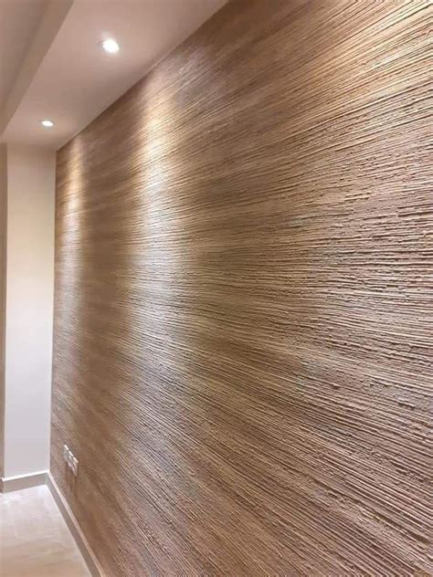 Wood Grain Textured Wall With Lights Texture For Hall Wall Stylish