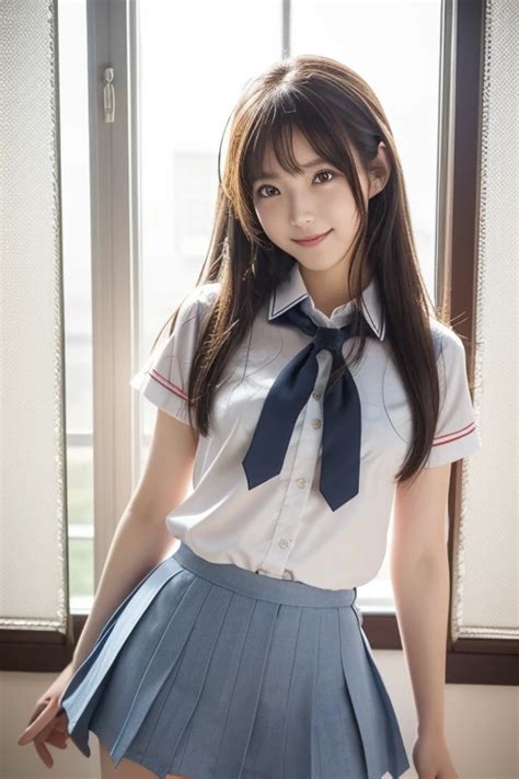 Realistic Photo Quality A Japanese Model In Uniform Is Posing For A Photo By T SeaArt AI