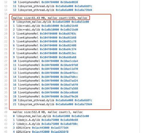 ios 内存详情 bugly 专业版