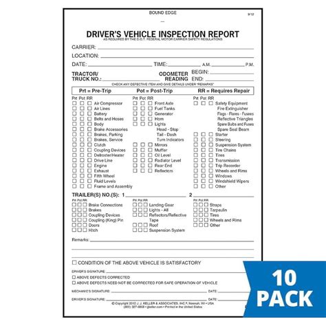Vehicle Inspection Form Free Printable Driver Vehicle Inspection Report