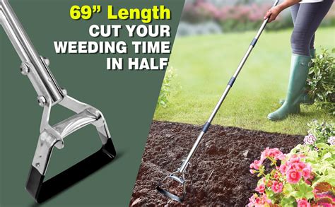 Altdorff Stirrup Hoe Garden Tool 69” Action Hoe For Weeding Lightweight Garden Hoe Long Handle