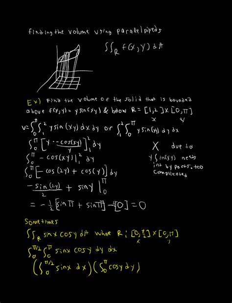 151 Double Integrals Over Rectangles Finding The Volume Using