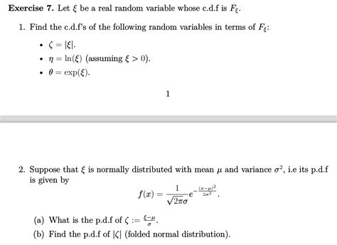 Solved Exercise 7 ﻿let ξ ﻿be A Real Random Variable Whose