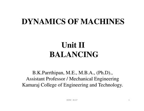 Unit 2 Balancing | PDF