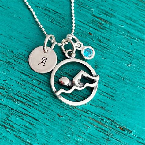 Swimmer Necklace Etsy