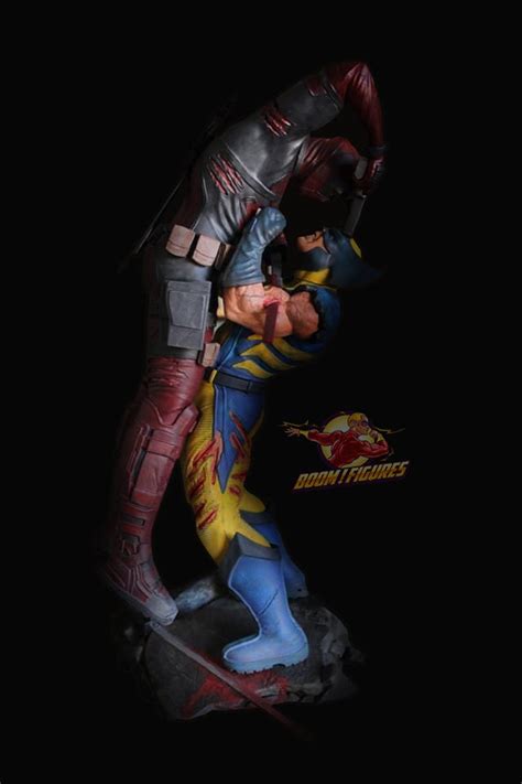 Marvel Deadpool Vs Wolverine Statue Premium Action Figure Etsy