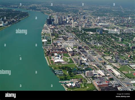 Aerial View Downtown Detroit Detroit Michigan Usa 🇺🇸 An