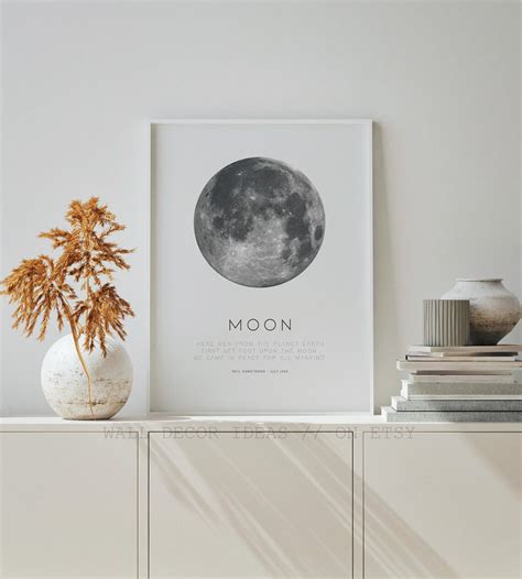 Moon Phases Wall Art Black And White Moon Phases Poster Moon Phases