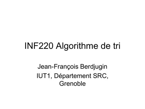 Algorithme De Tri