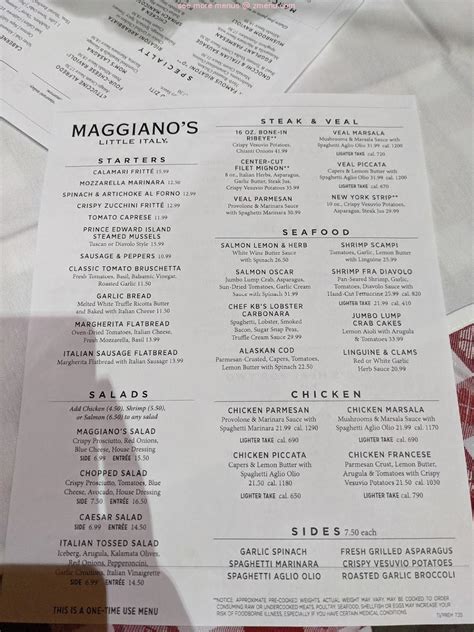 Online Menu Of Maggianos Little Italy Restaurant San Jose California