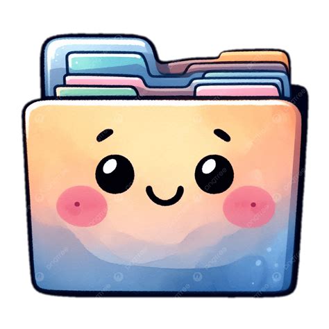 Kawaii Folder Icon Kawaii Folder Cute Icon Happy Folder Png