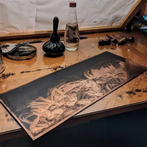 Sun Copper Engraving Mezzotint Drypoint 2024 R Printmaking