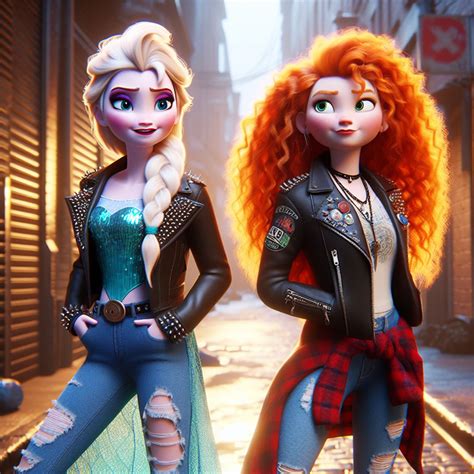 Elsa And Merida Punk By Rafai33 On Deviantart