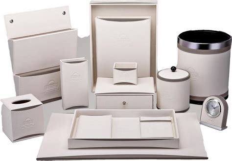 Hotel Custom Leather Pu Bin Clock Tissue Box Directory Casher