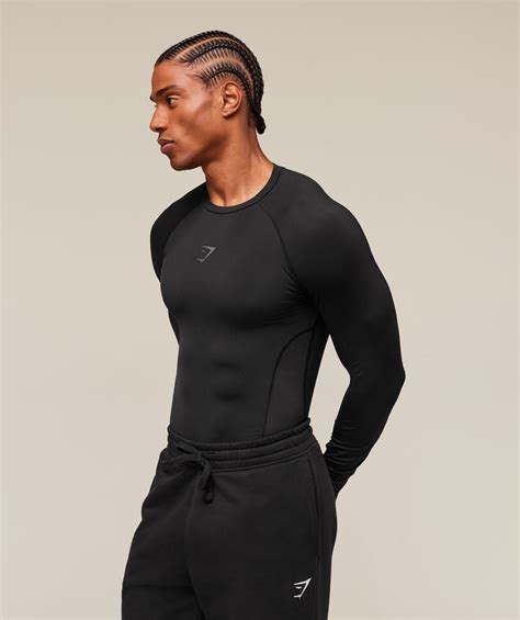 Gymshark Element Baselayer Long Sleeve T Shirt Black Gymshark