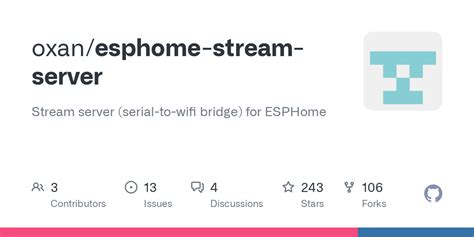 Github Oxan Esphome Stream Server Stream Server Serial To Wifi Bridge For Esphome