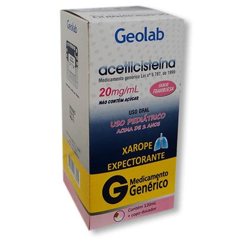 Acetilcisteína Xarope Pediátrico 120ml Geolab Genérico