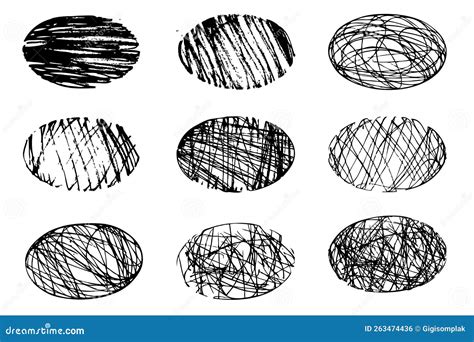 Simple Hand Draw Vector Sketch Oval Frame Scribble Set 9 Stock Vector Illustration Of Sketch