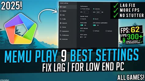 Memu Play 9 Lag Fix And Best Settings 2025 Speed Up Emulator For Low End Pc Youtube