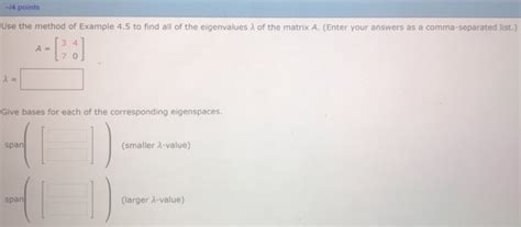 Solved show that λ is an eigenvalue of A and find one Chegg