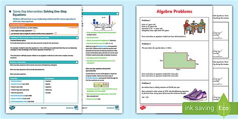 👉 Year 6 Maths Intervention Plan Solving One Step Equations