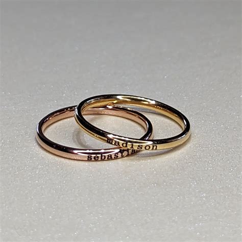 Tiny Stackable Name Ring Mint And Lily Tiny Stackable Name Ring Mint And Lily