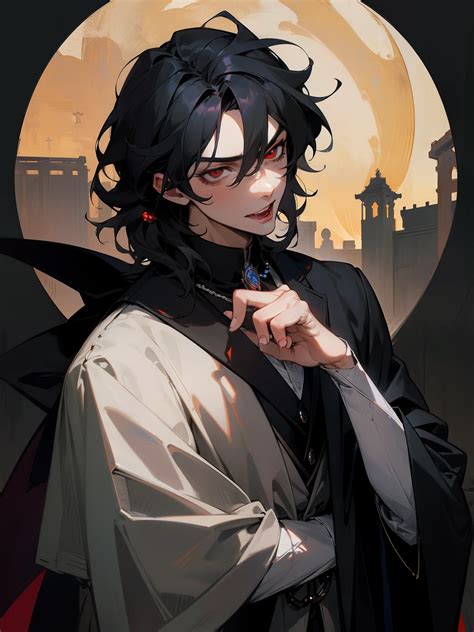 Masterpiece Best Quality Male Character Black Hair Hair Red Eyes