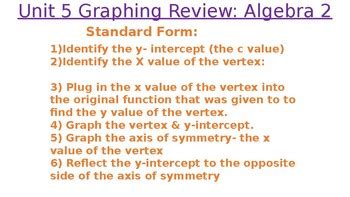 Graphing Quadratic Functions Notes And Practice By Madison Wilson