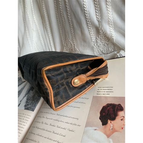 Vintage Fendi Zucca Monogram Clutch Black Vintage 中古店
