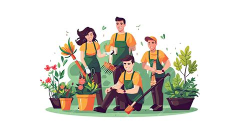Personas De Jardinería Personajes Ilustración Vectorial Dibujos