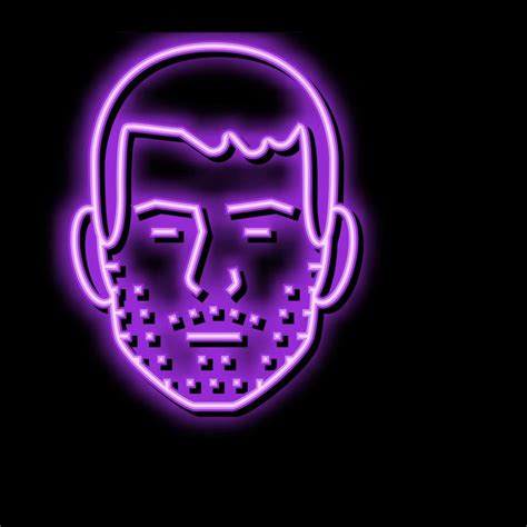 Stubble Beard Hair Style Neon Glow Icon Illustration 20573911 Vector