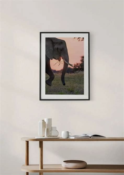 Etosha Sunset Elephant Prente Wall Art And Poster Shop