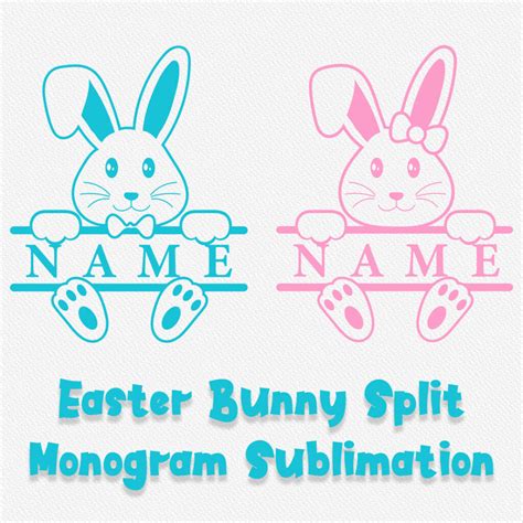 Easter Bunny Split Monogram Png Sublimation Easter Bunny Png Easter Png Bunny Split Png