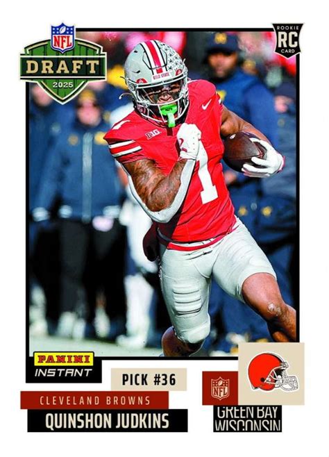 Nfl 2025 Instant Draft Night Football Quinshon Judkins 26 Rookie