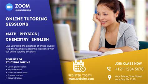 Online Classes Blog Header Template Postermywall