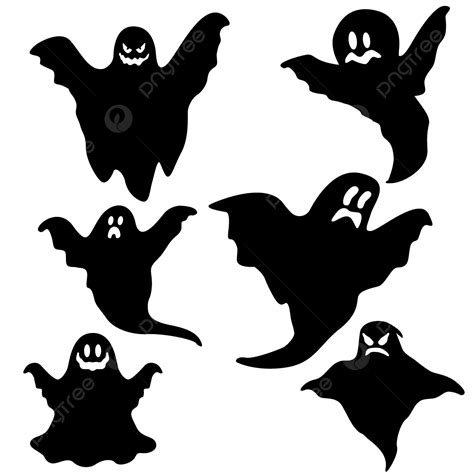 Clipart Silhouette Fantasma Fantasma De Halloween Ilustraciones Stock
