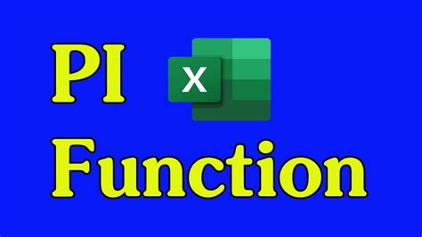 How To Use The Pi Function In Excel Youtube