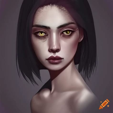 Dark And Moody Hyper Realistic Portrait Of An Androgynous Woman On Craiyon